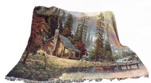 manual thomas kinkade 60 x 50-inchtapestry throw, a peaceful retreat