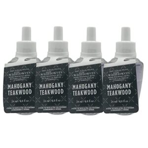 bath and body works 4 pack mahogany teakwood wallflowers fragrance refill. 0.8 fl oz.