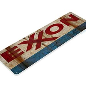 Tinworld Tin Sign Exxon Rust Retro Rustic Oil Gas Station Metal Sign Decor Garage Auto Shop Cave B597