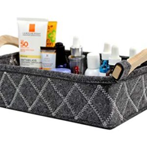 Bins & Things Felt Storage Bins Basket Set of 3 (S, M, L) Fabric Storage Organizing Baskets with Durable Handles - Home Storage Organizer Made with Thick Durable Felt Materials - Fabric Storage Basket