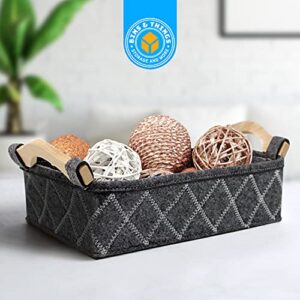 Bins & Things Felt Storage Bins Basket Set of 3 (S, M, L) Fabric Storage Organizing Baskets with Durable Handles - Home Storage Organizer Made with Thick Durable Felt Materials - Fabric Storage Basket