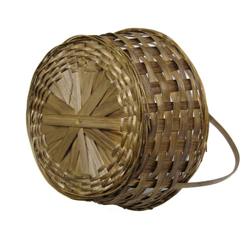 The Lucky Clover Trading 12 Inch Round Bamboo Basket with Handle