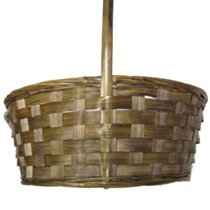 The Lucky Clover Trading 12 Inch Round Bamboo Basket with Handle