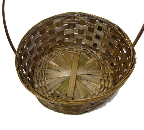 The Lucky Clover Trading 12 Inch Round Bamboo Basket with Handle