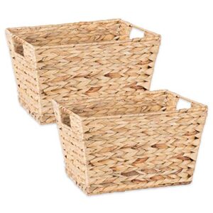 dii z02006 natural water hyacinth storage basket with handles,set of 2 medium