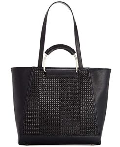 i.n.c. women`s ajae bangle crochet tote (black, one size)