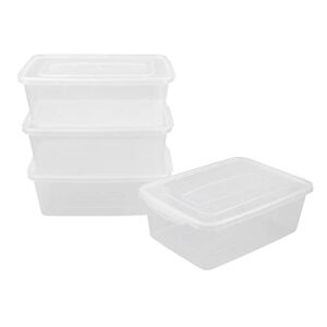 cand 14 quart storage box 4 packs, clear latching bin