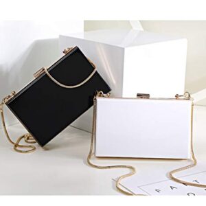 L-COOL Cute Acrylic Shoulder Bag Crossbody Bag Evening Clutch Handbag With Gold Snake Chain(2 Chains) For Women (Black)