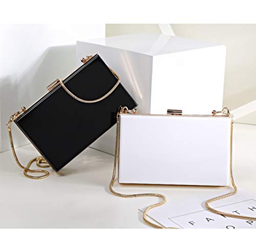 L-COOL Cute Acrylic Shoulder Bag Crossbody Bag Evening Clutch Handbag With Gold Snake Chain(2 Chains) For Women (Black)