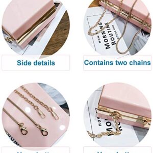 L-COOL Cute Acrylic Shoulder Bag Crossbody Bag Evening Clutch Handbag With Gold Snake Chain(2 Chains) For Women (Black)