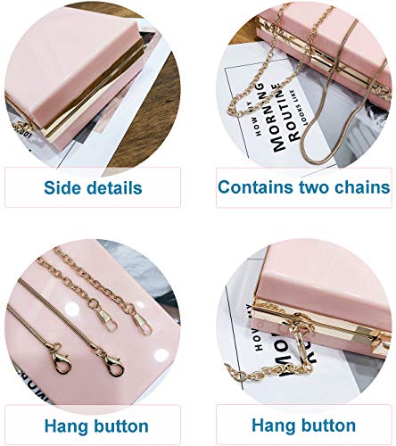 L-COOL Cute Acrylic Shoulder Bag Crossbody Bag Evening Clutch Handbag With Gold Snake Chain(2 Chains) For Women (Black)