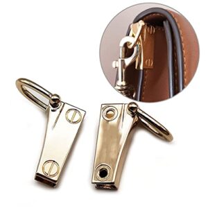 metal hook, u-shaped hardware clip left and right movable ears for bag purse modification and repair accessories 2 pairs (gold)