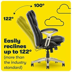 Serta Ergonomic Executive Office Motion Technology, Adjustable Mid Back Desk Chair with Lumbar Support, Black Bonded Leather