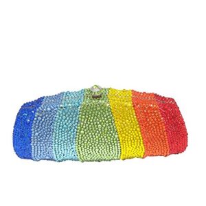 hand made women rainbow crystal evening bags party cocktail diamond clutch purses wedding handbags