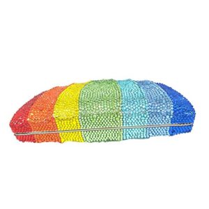 Hand Made Women Rainbow Crystal Evening Bags Party Cocktail DIamond Clutch Purses Wedding Handbags