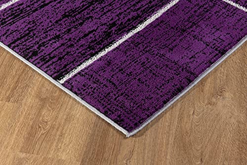 L'Baiet Verena Purple Geometric 8x10 Rugs, Bedroom Rug, Rugs for Living Room, Room Decor