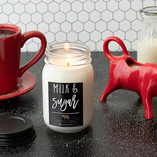 Milkhouse Candle Company, Farmhouse Collection, 26 Ounce Canning Jar, Milk & Sugar