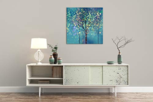 Teal Tree Wall Art Decor Tree of Life Modern Abstract Canvas Painting Prints Pictures Artwork Home Decor for Kitchen Living Room Dining Room