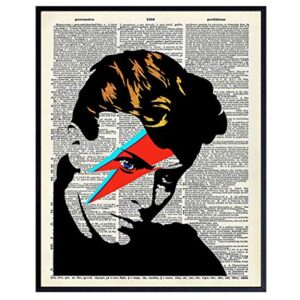 David Bowie Unframed Dictionary Wall Art Print - Great Gift for Rock n Roll Music Fans - Chic Home Decor - Ready to Frame (8x10) Photo - Ziggy Stardust