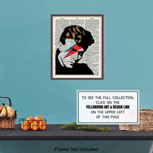 David Bowie Unframed Dictionary Wall Art Print - Great Gift for Rock n Roll Music Fans - Chic Home Decor - Ready to Frame (8x10) Photo - Ziggy Stardust