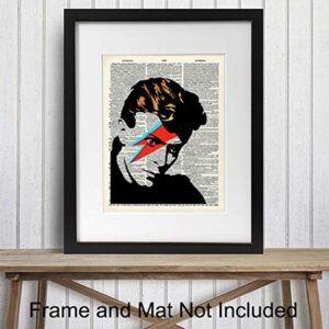 David Bowie Unframed Dictionary Wall Art Print - Great Gift for Rock n Roll Music Fans - Chic Home Decor - Ready to Frame (8x10) Photo - Ziggy Stardust