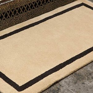 Minuteman International Mesa Tan Contemporary Wool Hearth Rug, Rectangular