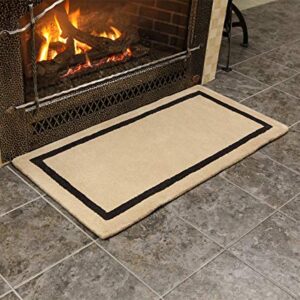 Minuteman International Mesa Tan Contemporary Wool Hearth Rug, Rectangular