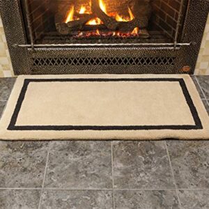 Minuteman International Mesa Tan Contemporary Wool Hearth Rug, Rectangular