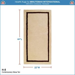 Minuteman International Mesa Tan Contemporary Wool Hearth Rug, Rectangular