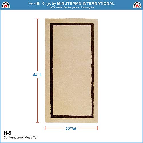 Minuteman International Mesa Tan Contemporary Wool Hearth Rug, Rectangular