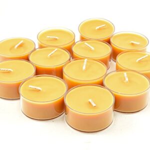 Mulled Apple Cider - 12 Pack - Soy Tealight Candles - Yellow Tealight Candles - Highly Scented - Made with Soy Wax - Handmade in The USA - Candeo Candle - Fall Scents