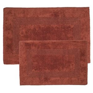 Bedford Home 100% Cotton 2 Piece Reversible Rug Set - Brick