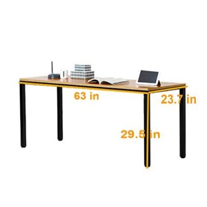 Need Computer Desk 63 inches Large Size Desk Gaming Desk Writing Desk with BIFMA Certification Workstation Office Desk,Teak Black AC3BB-160