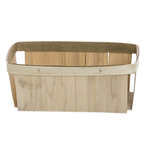 Split Basket 2 qt Rectangular Natural Wood - 5 1/2"L x 9 3/4"W x 3 1/2"H