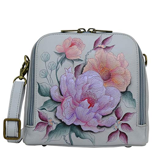 Anuschka Women’s Genuine Leather Zip Around Travel Organizer - Hand Painted Exterior - Bel Fiori