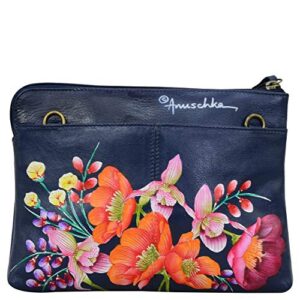 Anuschka Women’s Genuine Leather Three-In-One Clutch - Hand Painted Exterior - Moonlit Meadow