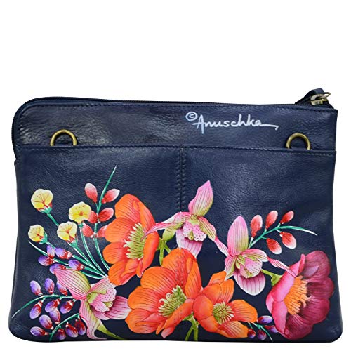 Anuschka Women’s Genuine Leather Three-In-One Clutch - Hand Painted Exterior - Moonlit Meadow