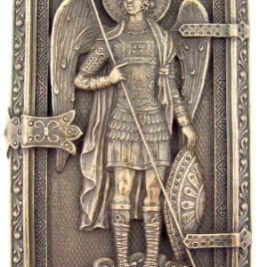 Archangel Saint St Michael Cold Cast Bronze Rosary Relic or Keepsake Case Framed Trinket Box