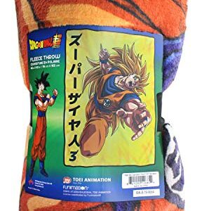 Dragon Ball Z Goku Super Saiyan 3 Japanese Fleece Throw Blanket | Features Goku's Super Saiyan 3 Form | 60 x 45 Inches