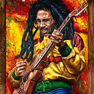 "Bob Marley-Rocking"- Abstract Concert Wall Art -8 x 10"s Wall Prints-Ready To Frame-Classic Marley Poster Print. Modern Home-Studio-Bar-Office Décor. Perfect Gift for All Reggae & Marley Fans.