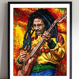 "Bob Marley-Rocking"- Abstract Concert Wall Art -8 x 10"s Wall Prints-Ready To Frame-Classic Marley Poster Print. Modern Home-Studio-Bar-Office Décor. Perfect Gift for All Reggae & Marley Fans.