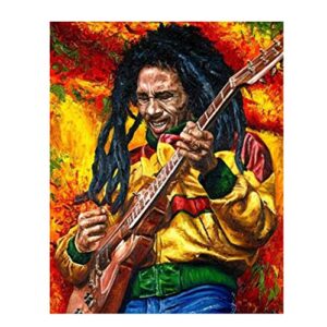 "Bob Marley-Rocking"- Abstract Concert Wall Art -8 x 10"s Wall Prints-Ready To Frame-Classic Marley Poster Print. Modern Home-Studio-Bar-Office Décor. Perfect Gift for All Reggae & Marley Fans.