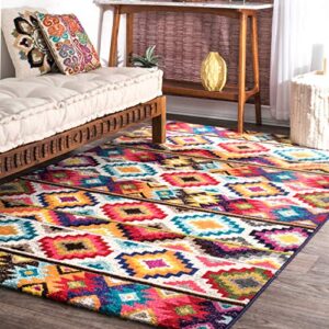 nuloom ritzy contemporary retro area rug, 3′ x 5′, multi