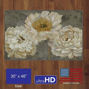 Brumlow Mills Pearl Grey Floral Study by Pamela Gladding Decorative Rug for Kitchen, Entryway Rug, Living Room or Bedroom Carpet, 2'6" x 3'10"