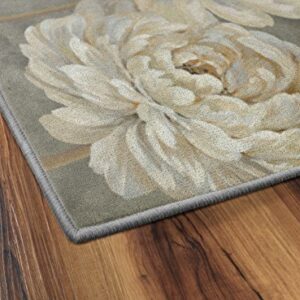 Brumlow Mills Pearl Grey Floral Study by Pamela Gladding Decorative Rug for Kitchen, Entryway Rug, Living Room or Bedroom Carpet, 2'6" x 3'10"