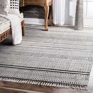 nuloom raina flatweave area rug, 3′ x 5′, grey