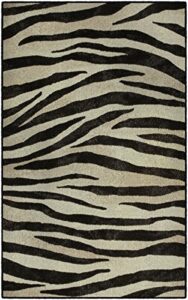 brumlow mills animal print pattern area rug for living room, dining, kitchen, bedroom, doorway, and contemporary home décor, 2’6″ x 3’10”, zebra