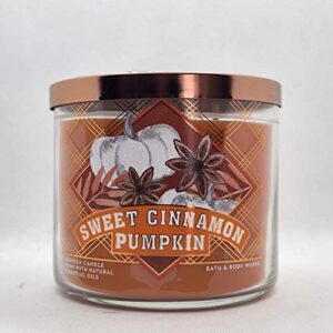 bath & body works sweet cinnamon pumpkin 3-wick candle 14.5 oz / 411 g