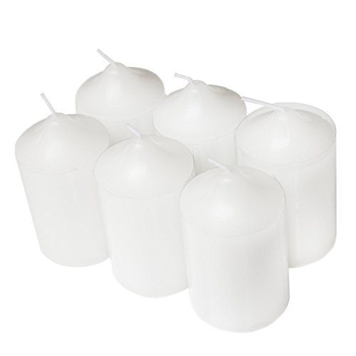 Super Z Outlet 2 x 3 Unscented White Pillar Candles for Weddings, Home Decoration, Relaxation, Smokeless Cotton Wick. Set of 6