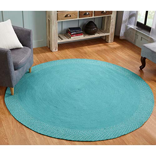 Better Trends Indoor Outdoor Braid Collection is Durable and Stain Resistant Reversible All Weather Utility Rug 100% Polypropylene in Vibrant Colors, 72" Square, Blue